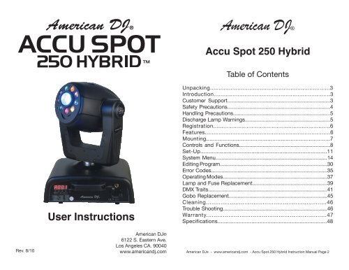 Accu Spot 250 Hybrid - American DJ