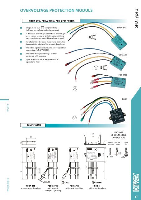 OVERVOLTAGE PROTECTION MODULS SPD Type 3