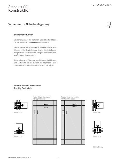 Stabalux SR Konstruktion
