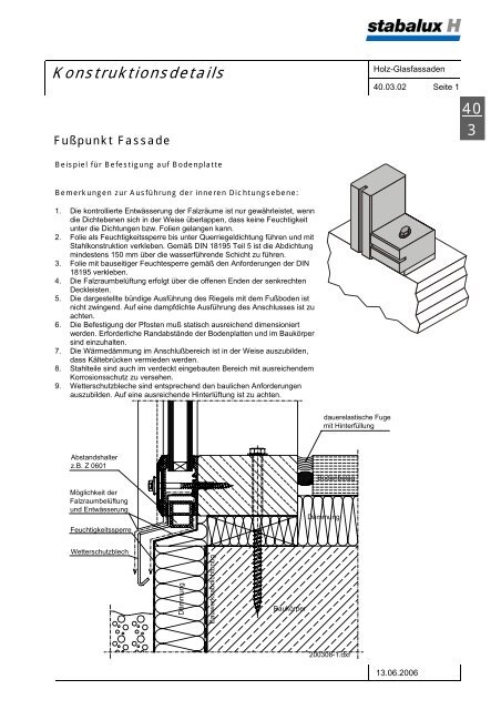 Konstruktionsdetails - Stabalux