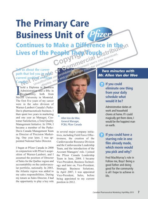 Pfizer Making a difference in patients' Lives - STA Communications