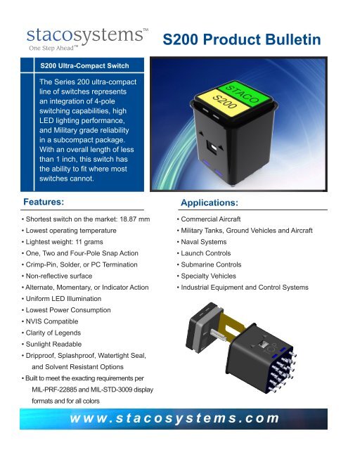 S200 Product Bulletin - Staco Systems