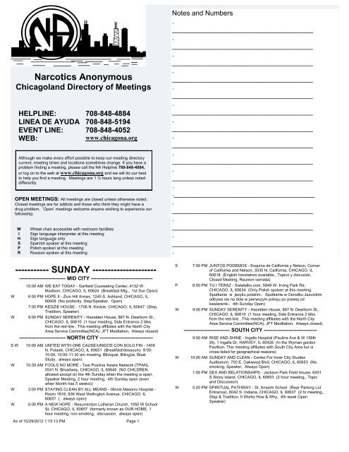 Chicagoland Region of Narcotics Anonymous