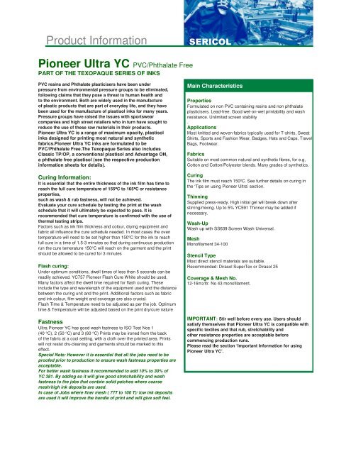 Pioneer Ultra YC - Fujifilm Sericol India