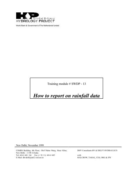 13 How to report on rainfall data