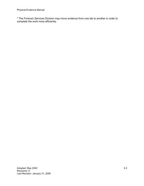 Physical Evidence Manual