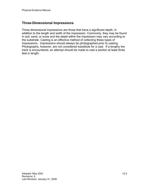 Physical Evidence Manual