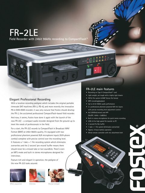 FR-2LE Brochure - Fostex