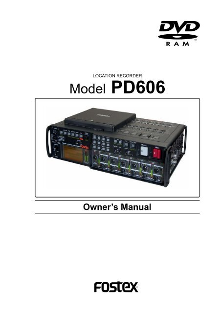 PD-606 Owners Manual - Fostex