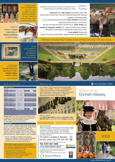 National Trust Dunham Massey - Days Out Leaflets