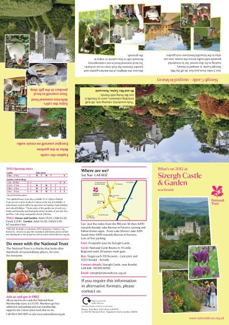 Sizergh Castle - Days Out Leaflets