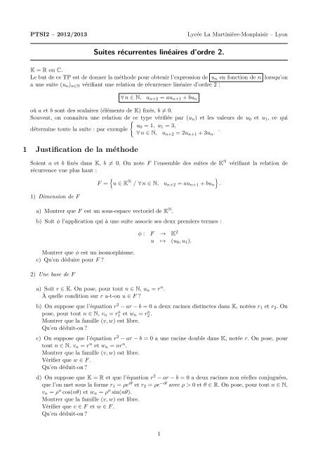 Suites montrer par récurrence