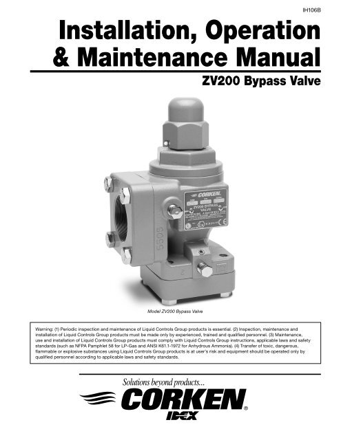 Installation, Operation & Maintenance Manual - Corken