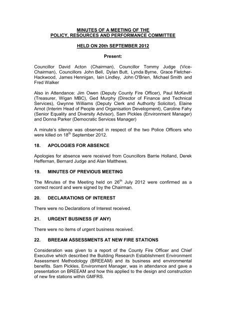 Minutes Template - Greater Manchester Fire and Rescue Service ...