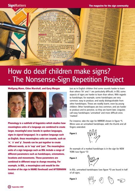 What is the non-sign repetition test? - Staff.city.ac.uk