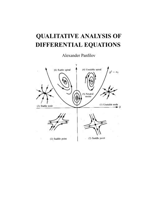 Qualitative Analysis Of Differential Equations