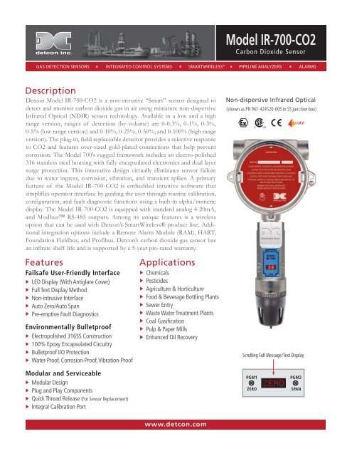 Model IR-700-CO2 - Detcon