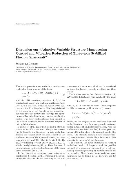 Adaptive Variable Structure Maneuvering Control and Vibration ...