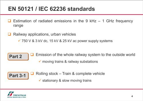 EN 50121 / IEC 62236 standards