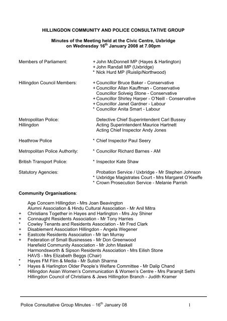 hillingdon community and police consultative group - London ...