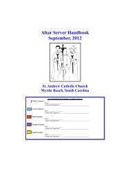 Altar Server Handbook SA - St. Andrew Catholic Church