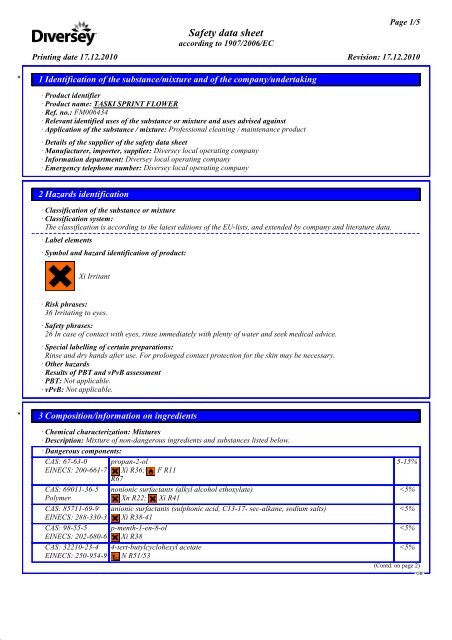 Safety data sheet - Diversey