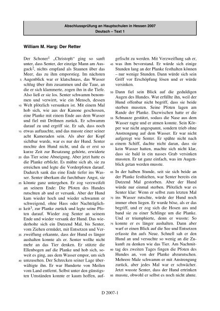 D 2007-1 William M. Harg: Der Retter Der Schoner1 ... - STARK Verlag