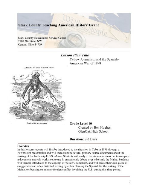 Yellow Journalism and the Spanish-American War of 1898