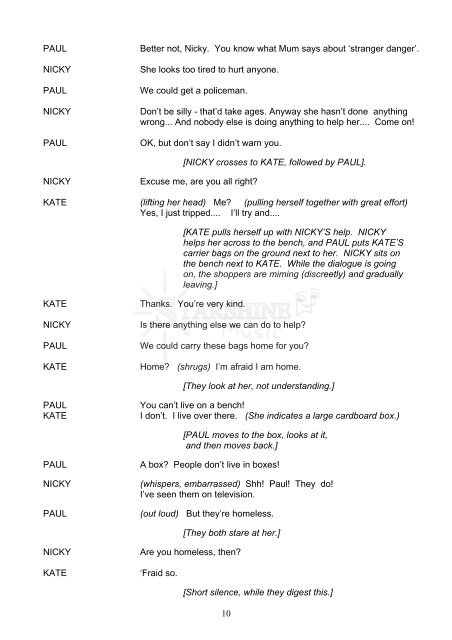 Home For Christmas script sample