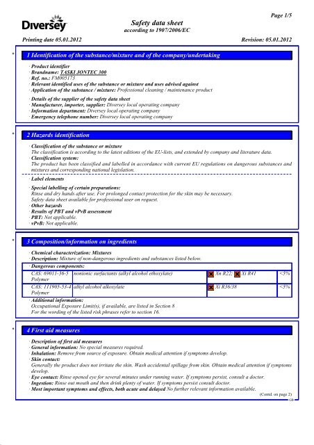 Safety data sheet - Diversey