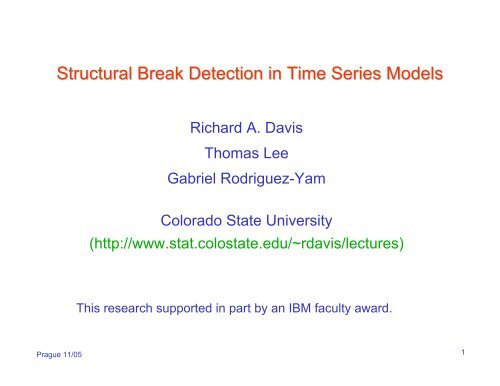 Structural Break Detection In Time Series Models