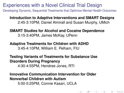 Introduction to Adaptive Interventions and SMART Study Design ...