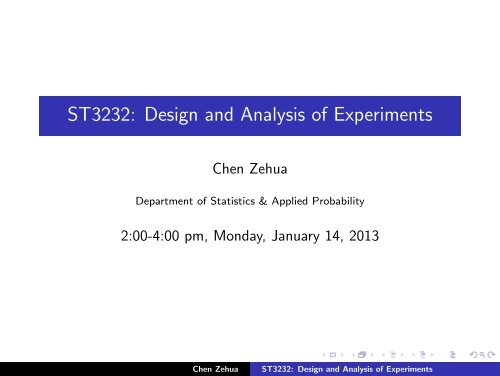 ST3232: Design and Analysis of Experiments - The Department of ...