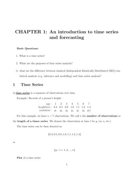 Chapter 1 An Introduction To Time Series And Forecasting
