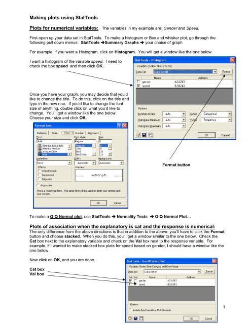 Making plots using StatTools