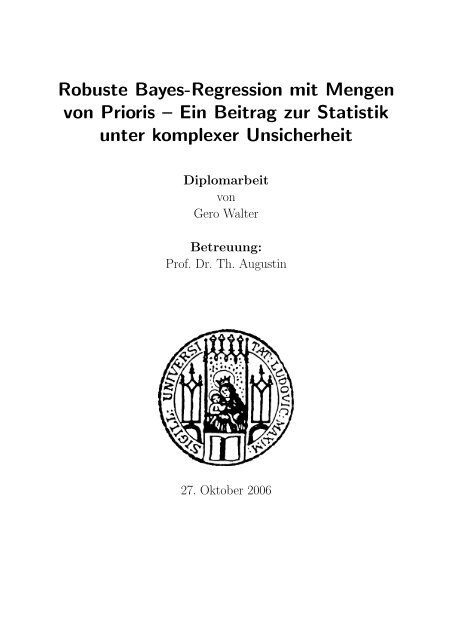 Robuste Bayes-Regression mit Mengen von ... - Institut für Statistik