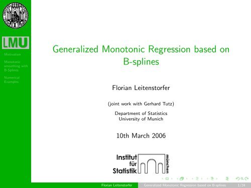 Generalized Monotonic Regression based on B-splines