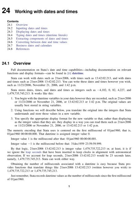 24 Working with dates and times - Stata