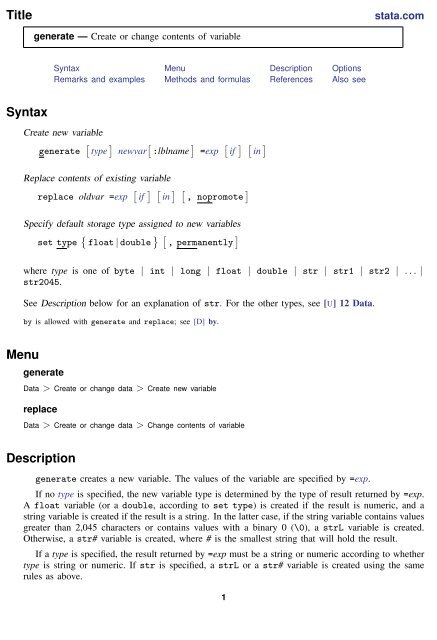 Generate Stata