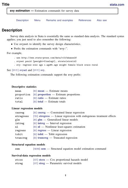 svy - Stata