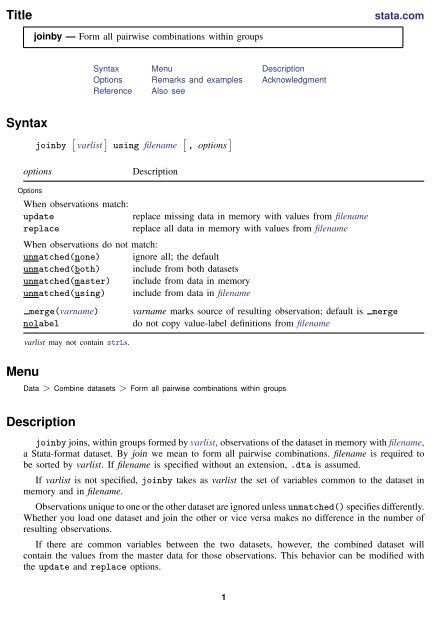 joinby - Stata