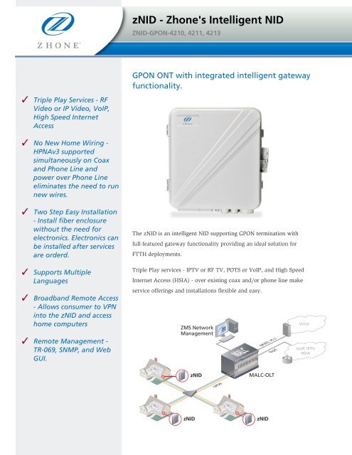Zhone/ZNID-GPON MHz 12-09.pdf - Mega Hertz