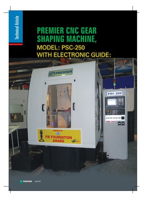 PREMIER CNC GEAR SHAPING MACHINE, - Industrial Products