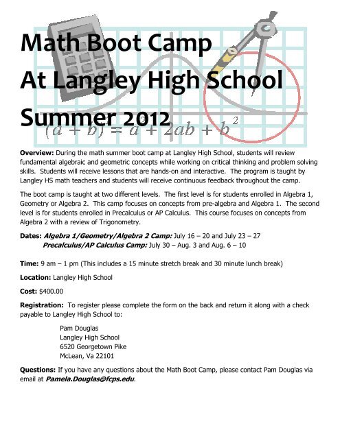 Math Boot Camp At Langley High School Summer