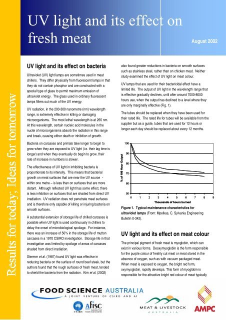 UV light and its effect on fresh meat - Red Meat Innovation