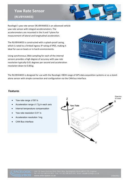 Yaw Rate Sensor - Racelogic