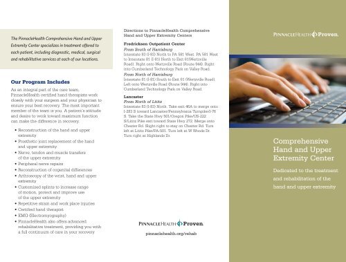 Download our Brochure to Learn more about Hand Therapy at ...