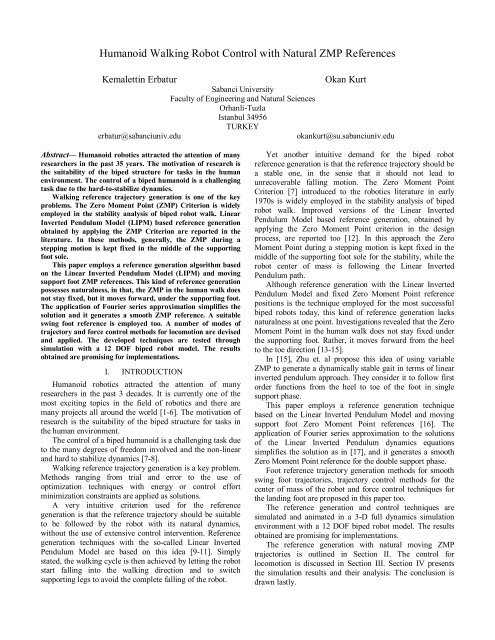 Humanoid Walking Robot Control With Natural Zmp References