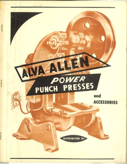 Alva Allen Power Punch Presses And Accessories Manual - Sterling ...