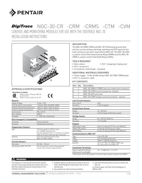 NGC-30-CR -CRM -CRMS -CTM -CVM - Pentair